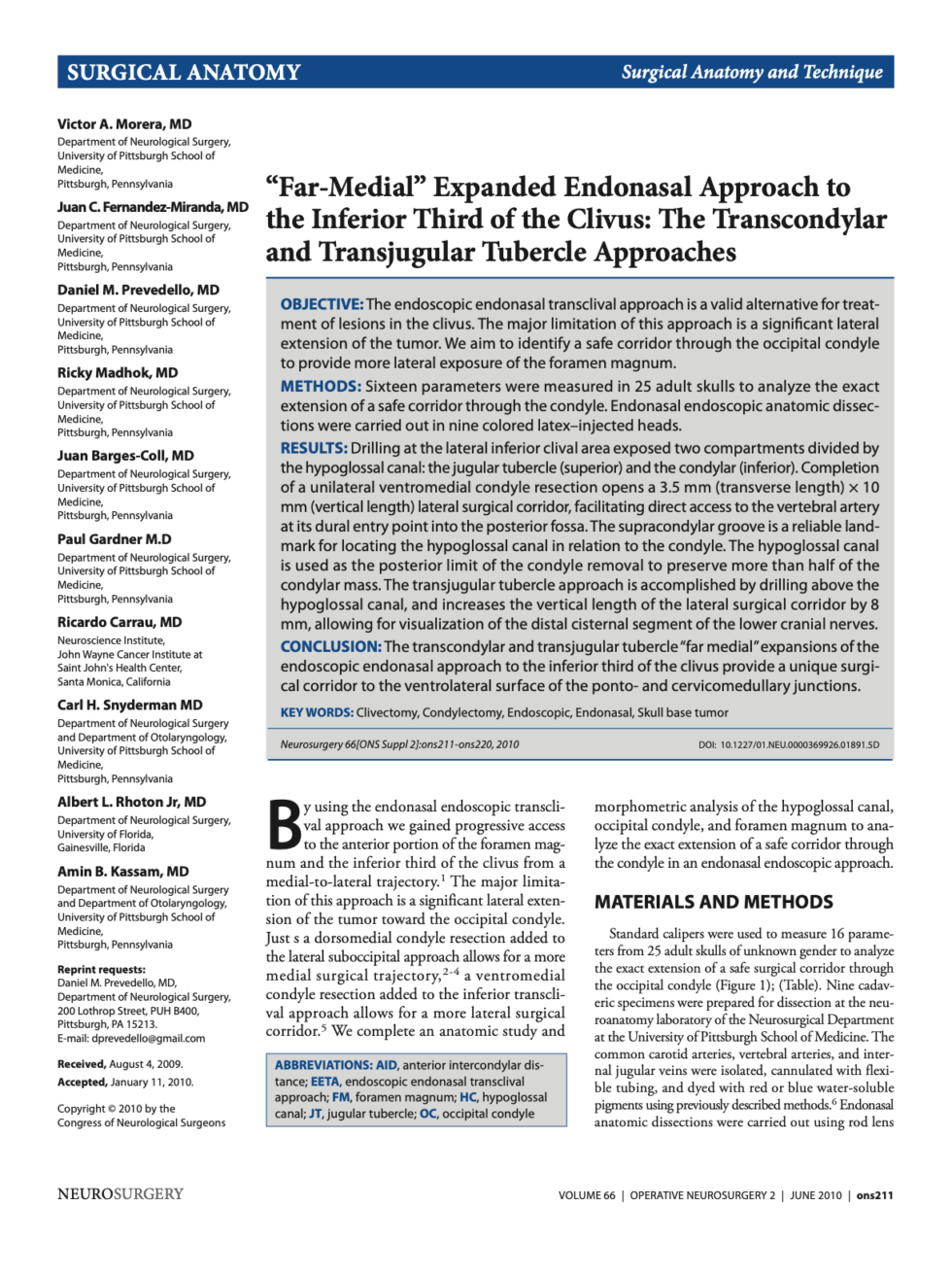 “Far-Medial” Expanded Endonasal Approach to the Inferior Third of the ...